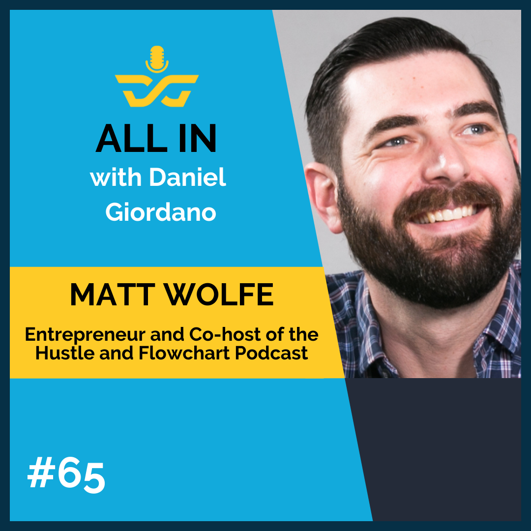 65: Matt Wolfe Entrepreneur and Co-Host of the Hustle and Flowchart Podcast – All In Podcast